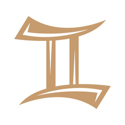 Gemini icon logo design Royalty Free Vector Image