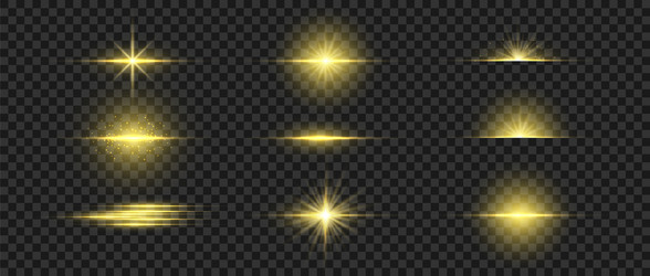 Golden glowing light gold glow flash with sparcle Vector Image