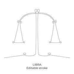 Libra zodiac constellation one single hand drawing