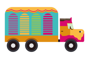 Pakistan traditional car Royalty Free Vector Image