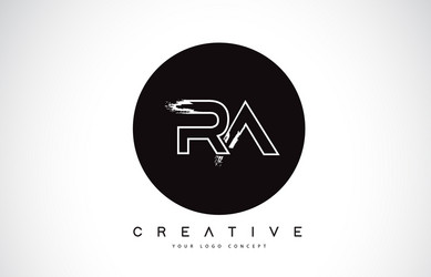 Ra letter design with brush stroke and modern 3d Vector Image