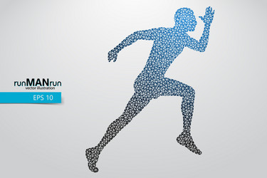 Running man 3d model of black and white Royalty Free Vector