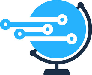 Pixel globe logo icon design Royalty Free Vector Image