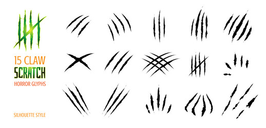 Slash cut scratches realistic monster claw marks Vector Image