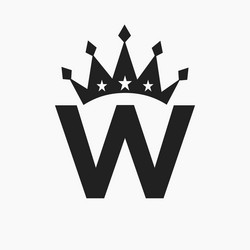 Letter w crown logo crown logo on w Royalty Free Vector
