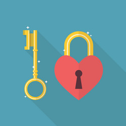 Key with vampire heart Royalty Free Vector Image