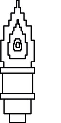 Pixel video game flame fire Royalty Free Vector Image