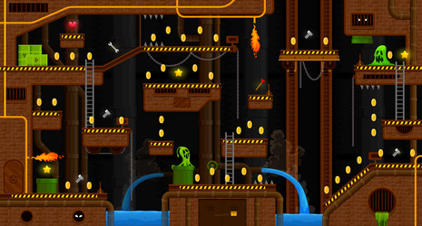 Retro 2d arcade game level platforms background Vector Image