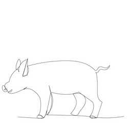 Drawing with a continuous line pigs Royalty Free Vector