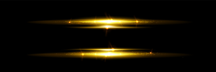 Horizontal golden light stripe with fade effect Vector Image