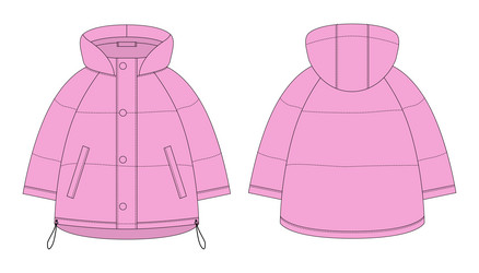 Puffer jacket padded winter coat template Vector Image