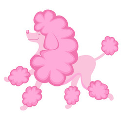 Cute pink poodle Royalty Free Vector Image - VectorStock