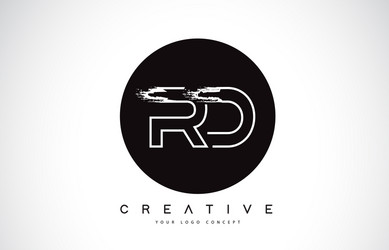 Rd vibrant creative leter logo design Royalty Free Vector