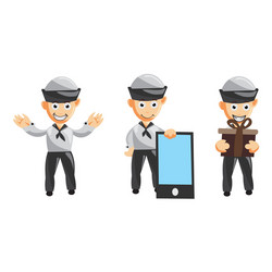 Naval captain and shipboy flat cartoon Royalty Free Vector