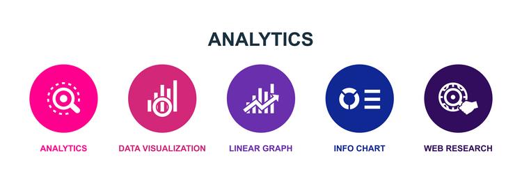 Analytics data visualization linear graph info Vector Image