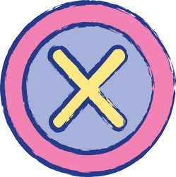 Grayscale bad symbol icon mobile sign Royalty Free Vector