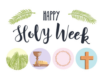 Holy week banner with palm branches the last Vector Image