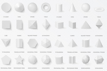 Basic 3d shapes top view realistic pyramid shape Vector Image