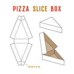 Cake slice box cutout template favor Royalty Free Vector
