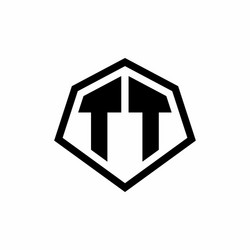 Tt monogram logo with abstract hexagon style Vector Image