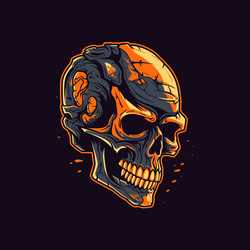 A logo of angry skull s head designed Royalty Free Vector