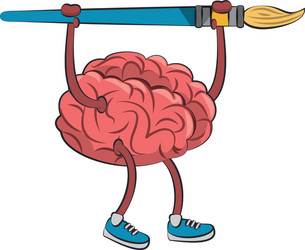 Human brain intelligence and creativity cartoons Vector Image