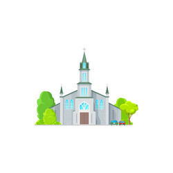 Christian church cartoon Royalty Free Vector Image