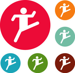 Stick figure stickman icons circle set Royalty Free Vector