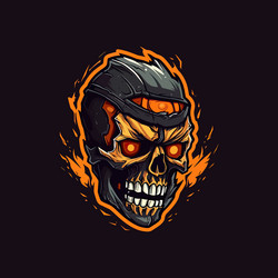 A logo of angry skull s head designed Royalty Free Vector