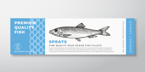 Premium quality tilapia packaging label Royalty Free Vector