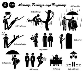 Stick figure human people man action feelings Vector Image