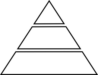 Three level pyramid colorful icon divided and cut Vector Image