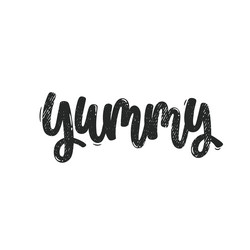 Yummy lettering Royalty Free Vector Image - VectorStock