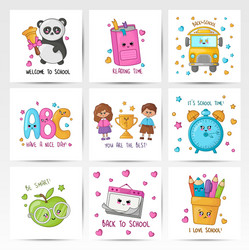Back to school kawaii Royalty Free Vector Image