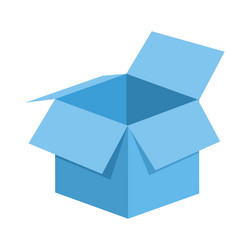 Package box icon blue outline style Royalty Free Vector