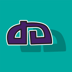 Sticker deviant deviantart social media Royalty Free Vector