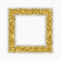 Gold glitter frame with bland shadows Royalty Free Vector