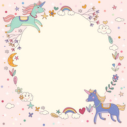 Cute rectangle note frame background sun rainbow Vector Image