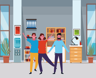 Business people in office cartoon Royalty Free Vector Image