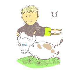 Taurus cartoon style zodiac Royalty Free Vector Image