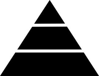 Three level pyramid colorful icon divided and cut Vector Image