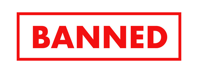 Banned sign set red color isolated Royalty Free Vector Image