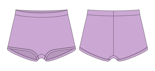 Girls knickers technical sketch pastel purple Vector Image
