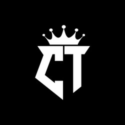 Ct logo monogram emblem style with crown shape Vector Image