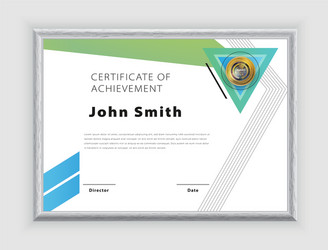 Official white certificate with gold green ribbons