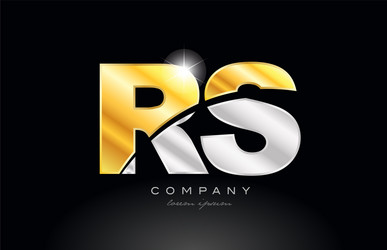 Metal blue alphabet letter rs r s logo company Vector Image