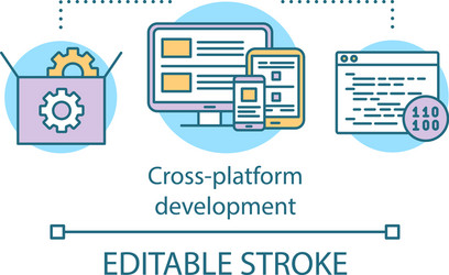 Cross platform software concept icon Royalty Free Vector