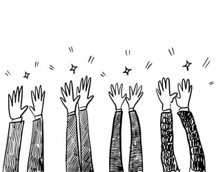 Sketch of running people with long shadow hand Vector Image