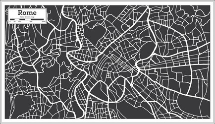 Rome italy city map in retro style outline map Vector Image