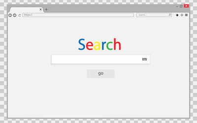 Empty browser window on transparent background Vector Image